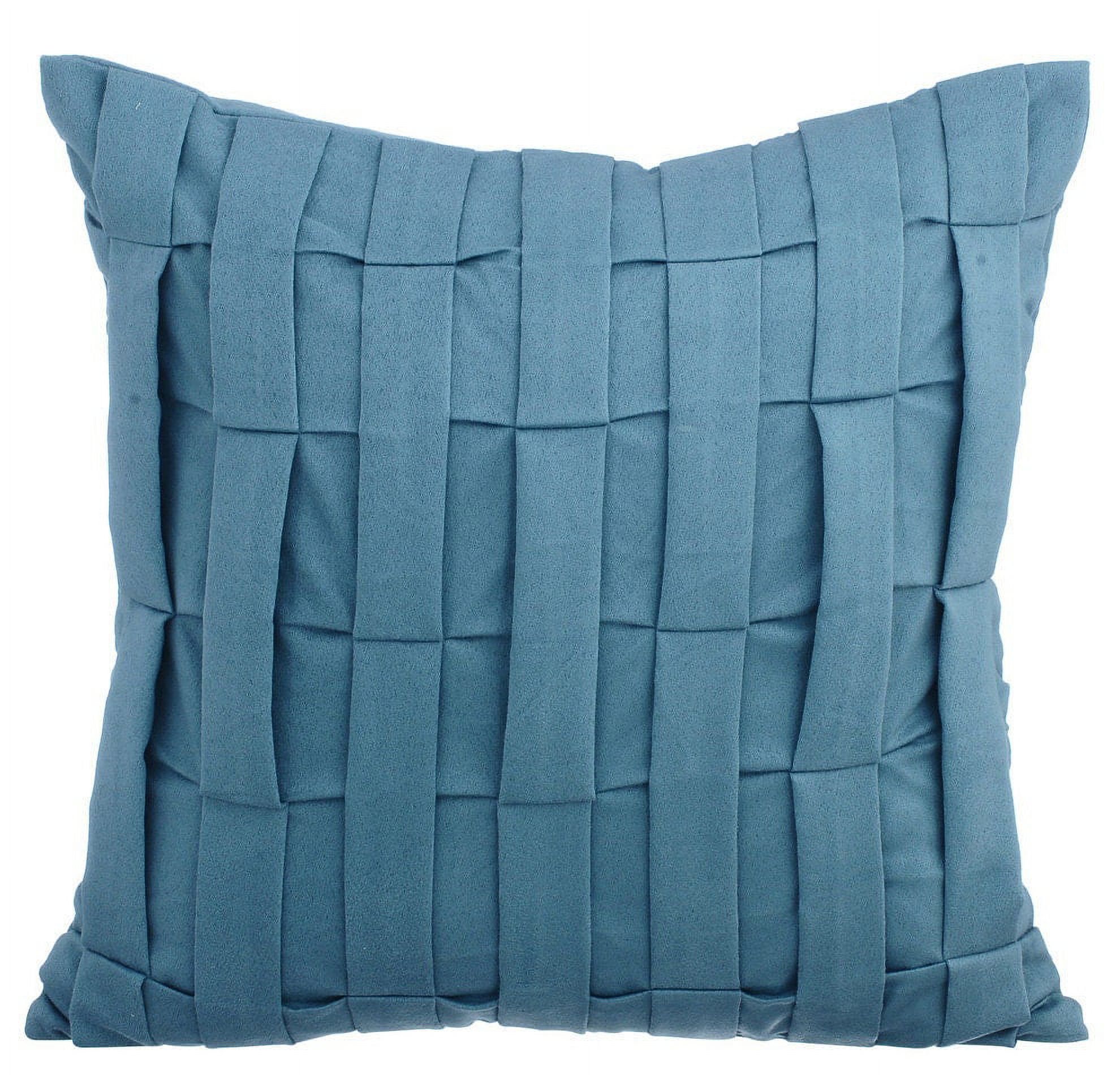 The HomeCentric Pillow Cover Dull Blue Shams Textured Pintucks Solid ...