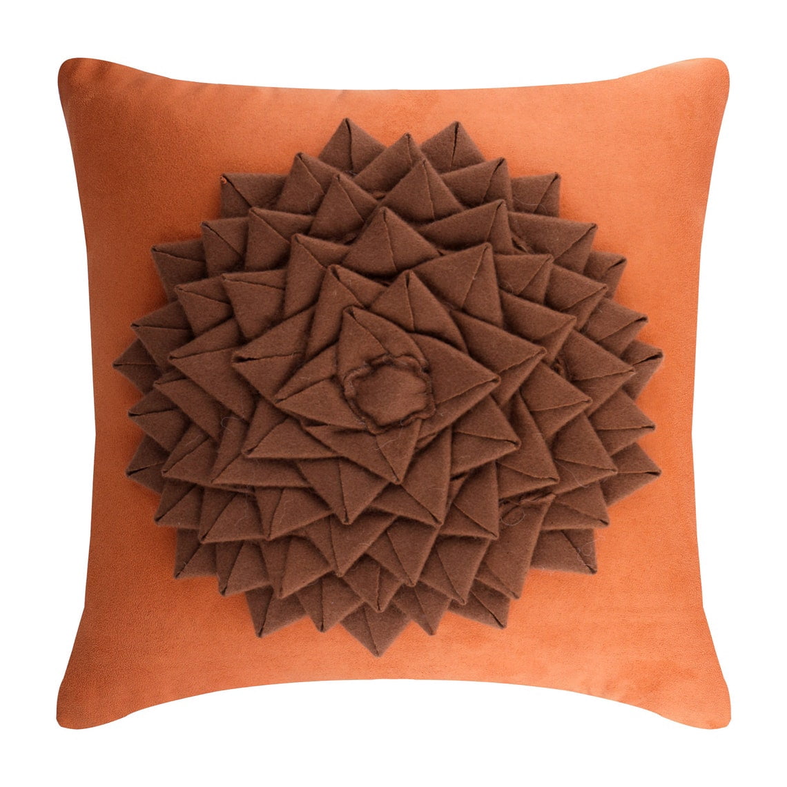 The HomeCentric Pillow Cover Orange Shams Applique Flower Medallion ...