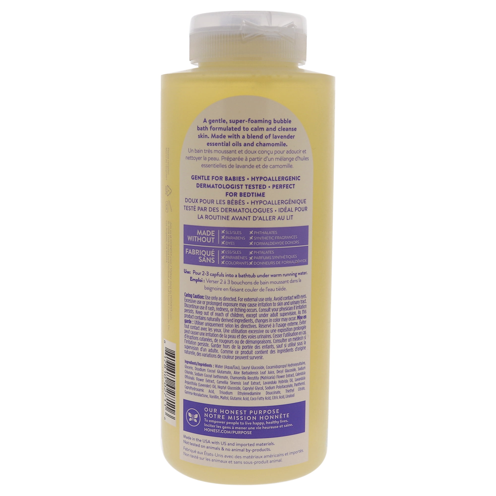 The Honest Company Organic Lavender Bedtime Bubble Bath, Calming and ...