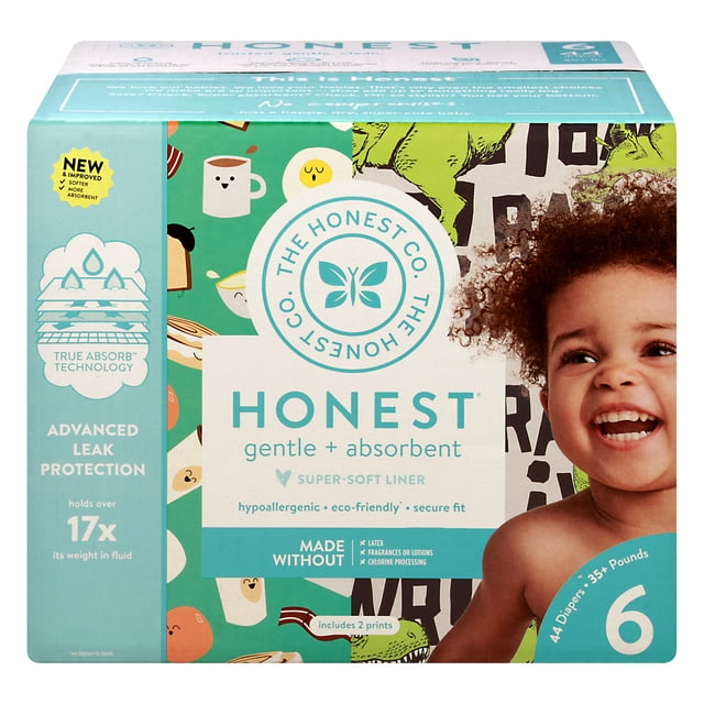 The Honest Company Club Box Diapers with TrueAbsorb Technology, T-Rex ...