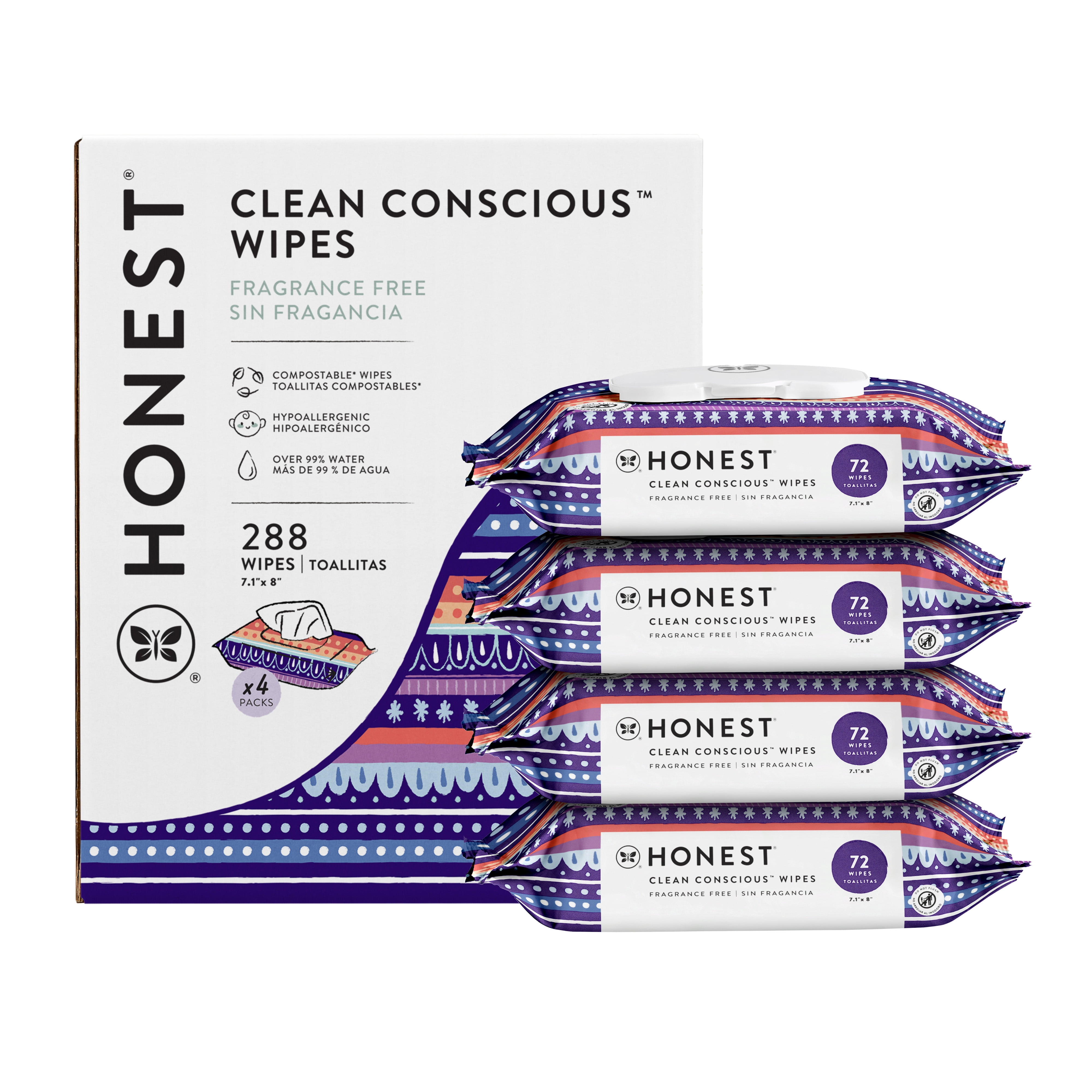 The Honest Company Clean Conscious Wipes Mosaico Mistico 288 Count ...
