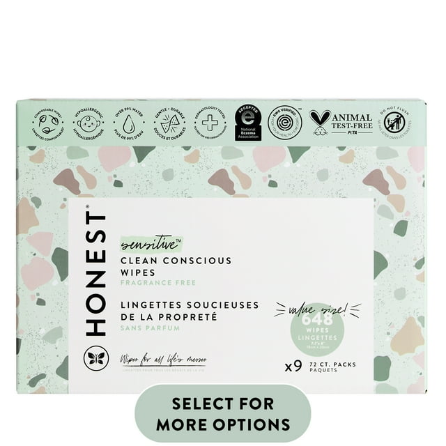 The Honest Company, Plant-Based Baby Wipes, Fragrance-Free, 648 Count ...