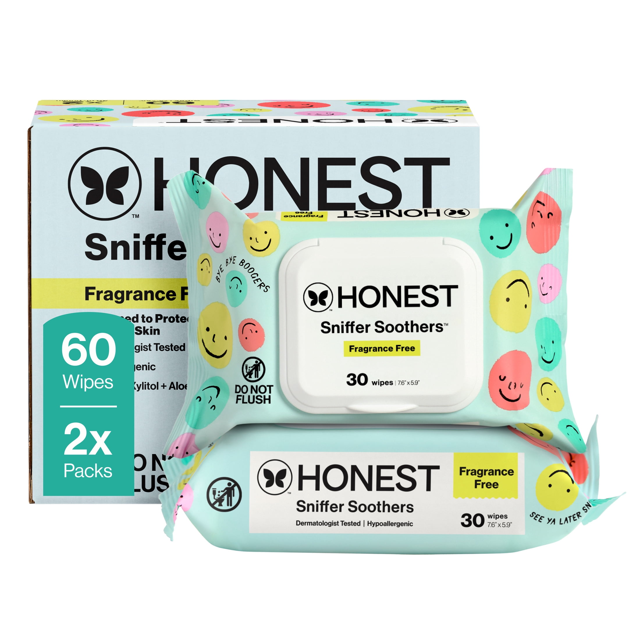 The Honest Company Sniffer Soothers Nose and Face Wipes 60 Count ...