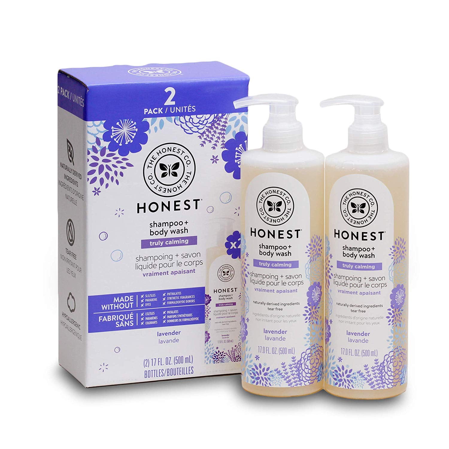 The Honest Company Truly Calming Lavender Shampoo and Body Wash, 17 fl ...