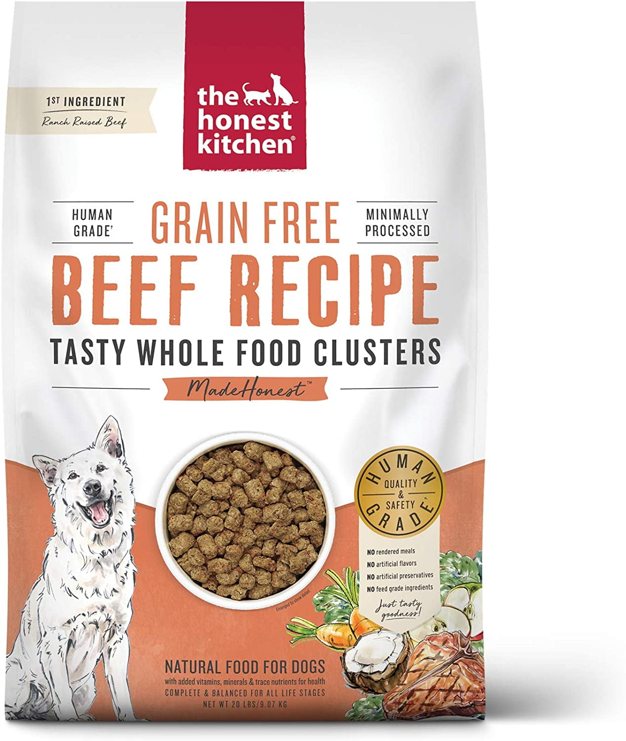 The Honest Kitchen Whole Food Clusters Grain Free Beef Dry Dog Food, 20 ...