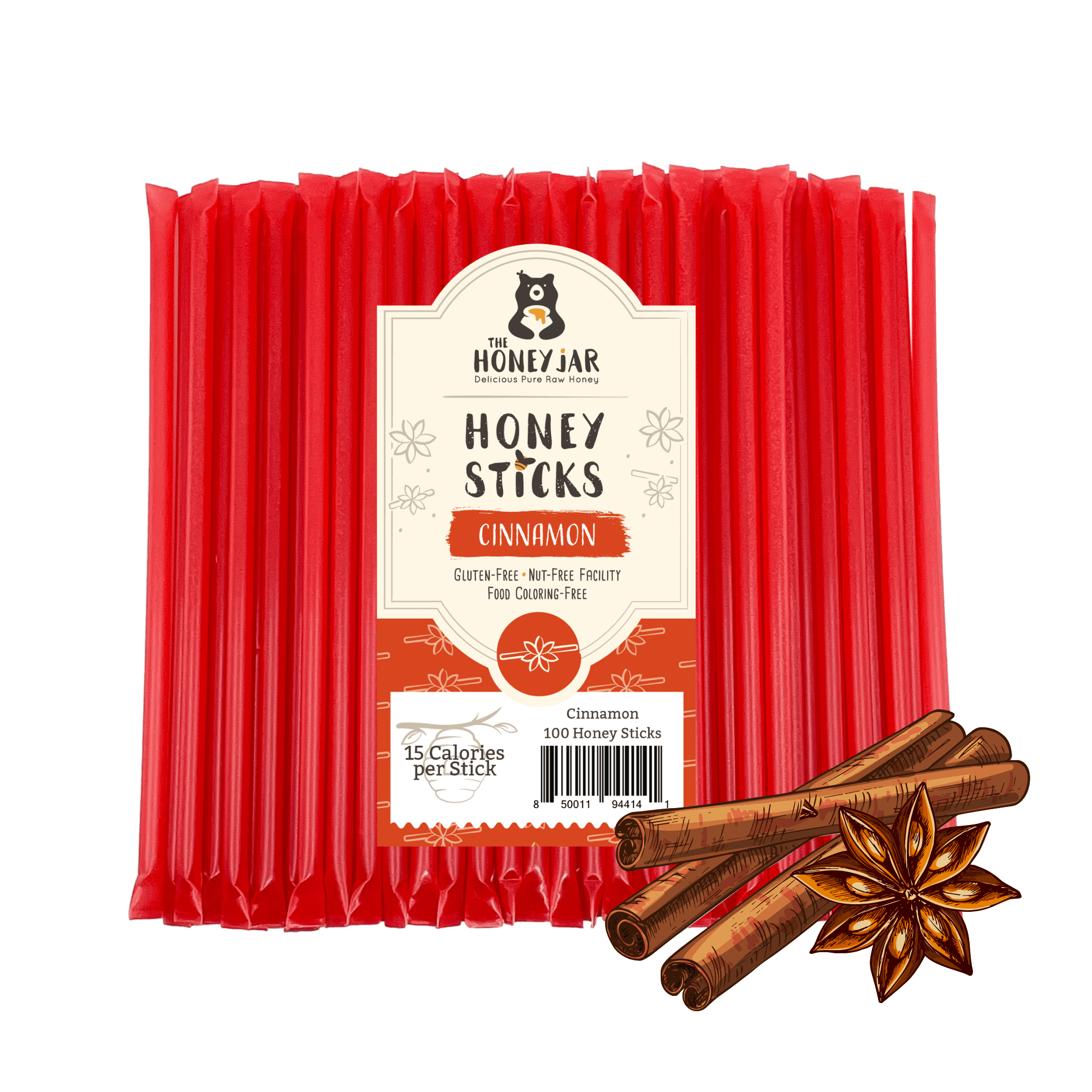 The Honey Jar - Cinnamon Flavored Honey Sticks - 100 Count Package ...