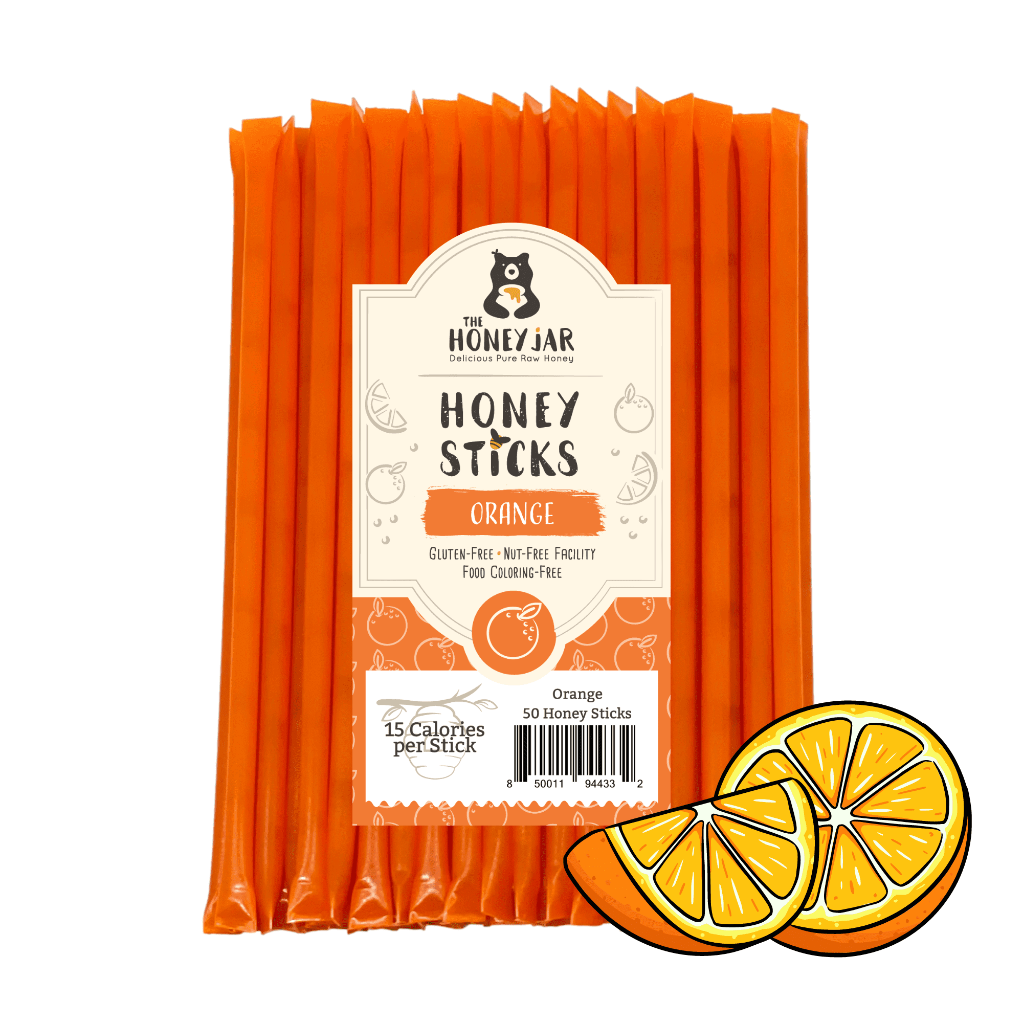 The Honey Jar - Orange Flavored Honey Sticks - 50 Count Package ...