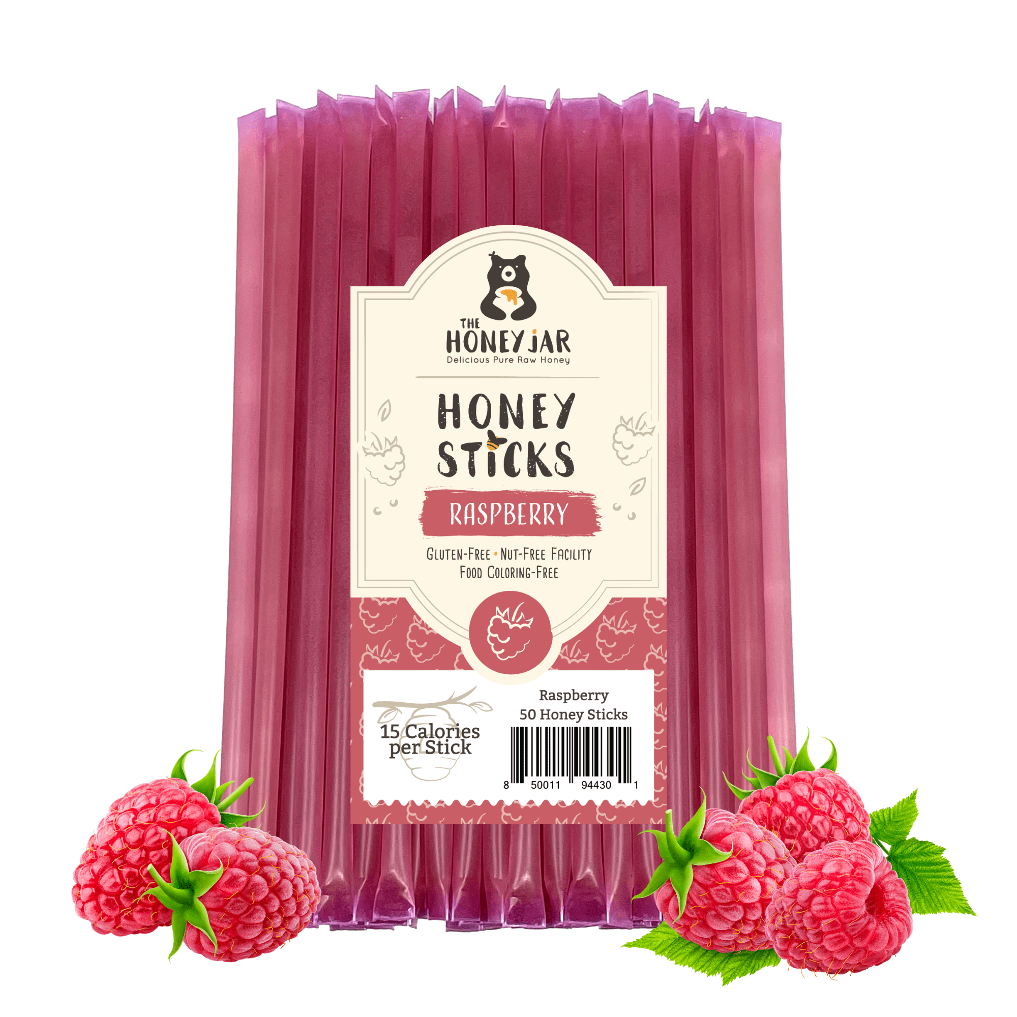 The Honey Jar - Raspberry Naturally Flavored Honey Sticks - 50 Count ...