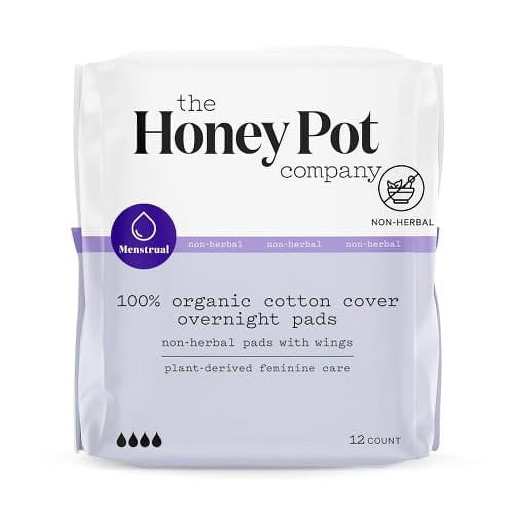 The Honey Pot Company - Non-Herbal Overnight Pads with Wings - Organic ...