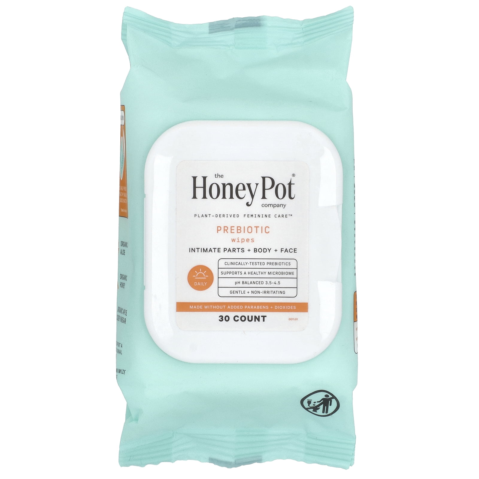 The Honey Pot Company Prebiotic Wipes, 30 Count - Walmart.com