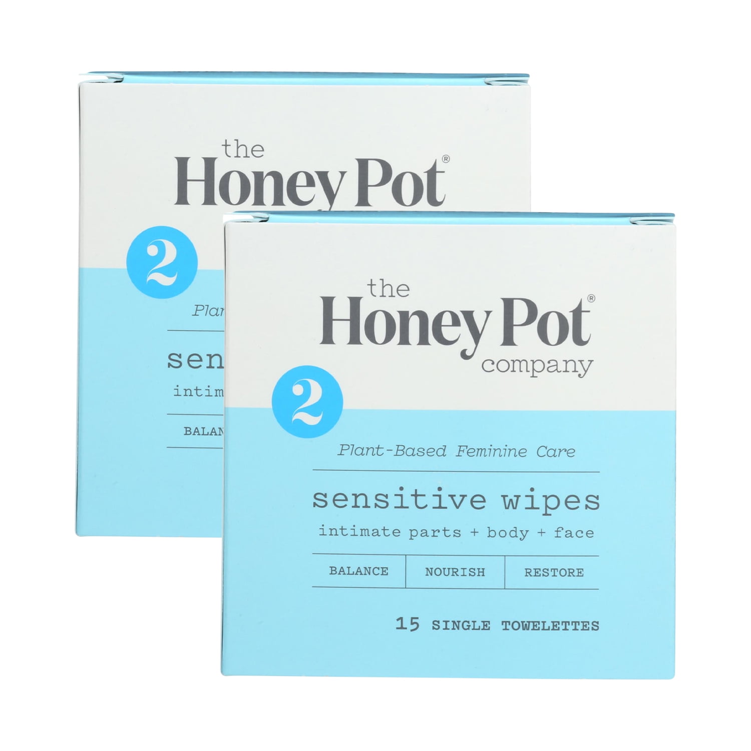 The Honey Pot Company Sensitive Feminine Hygiene Wipes 15 Count ( 2 ...