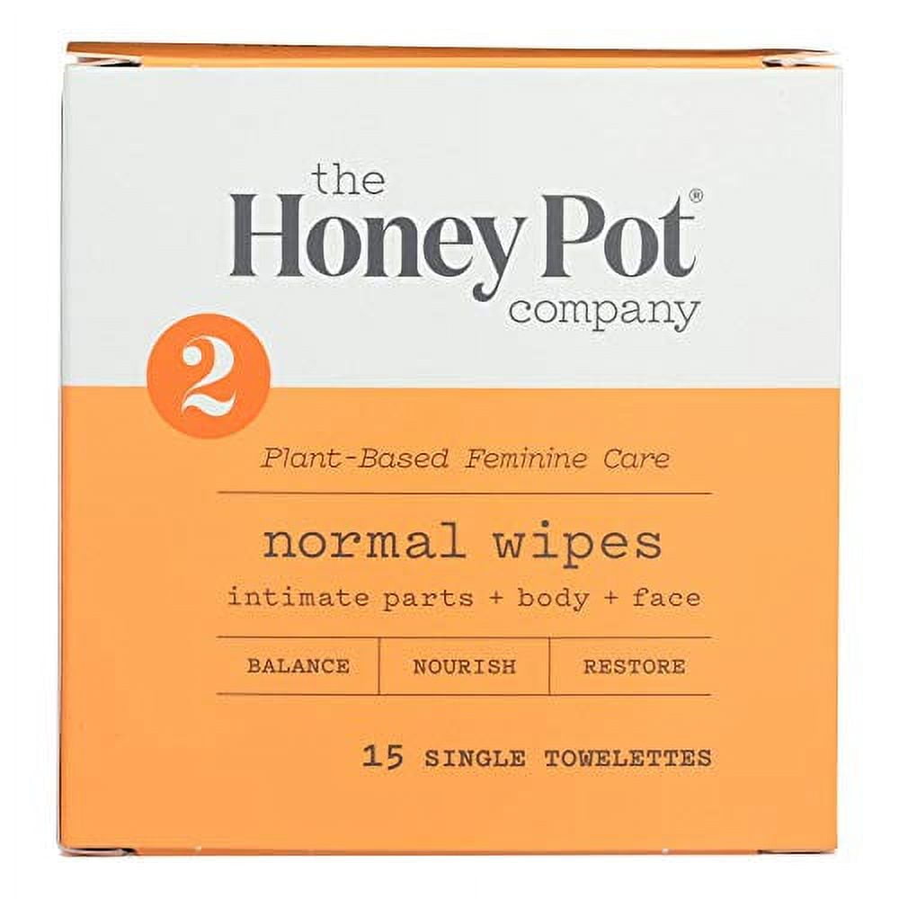 The Honey Pot Normal Intimate Travel Daily Wipes, 15 count, 6 Pack ...