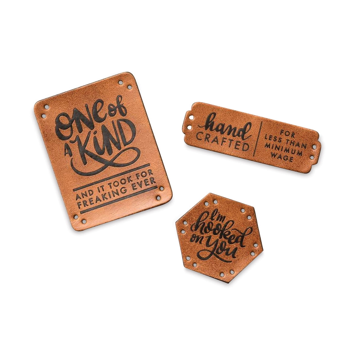 The Hook Nook Project Labels - Sew-On Faux Leather Labels, Package of 6 ...