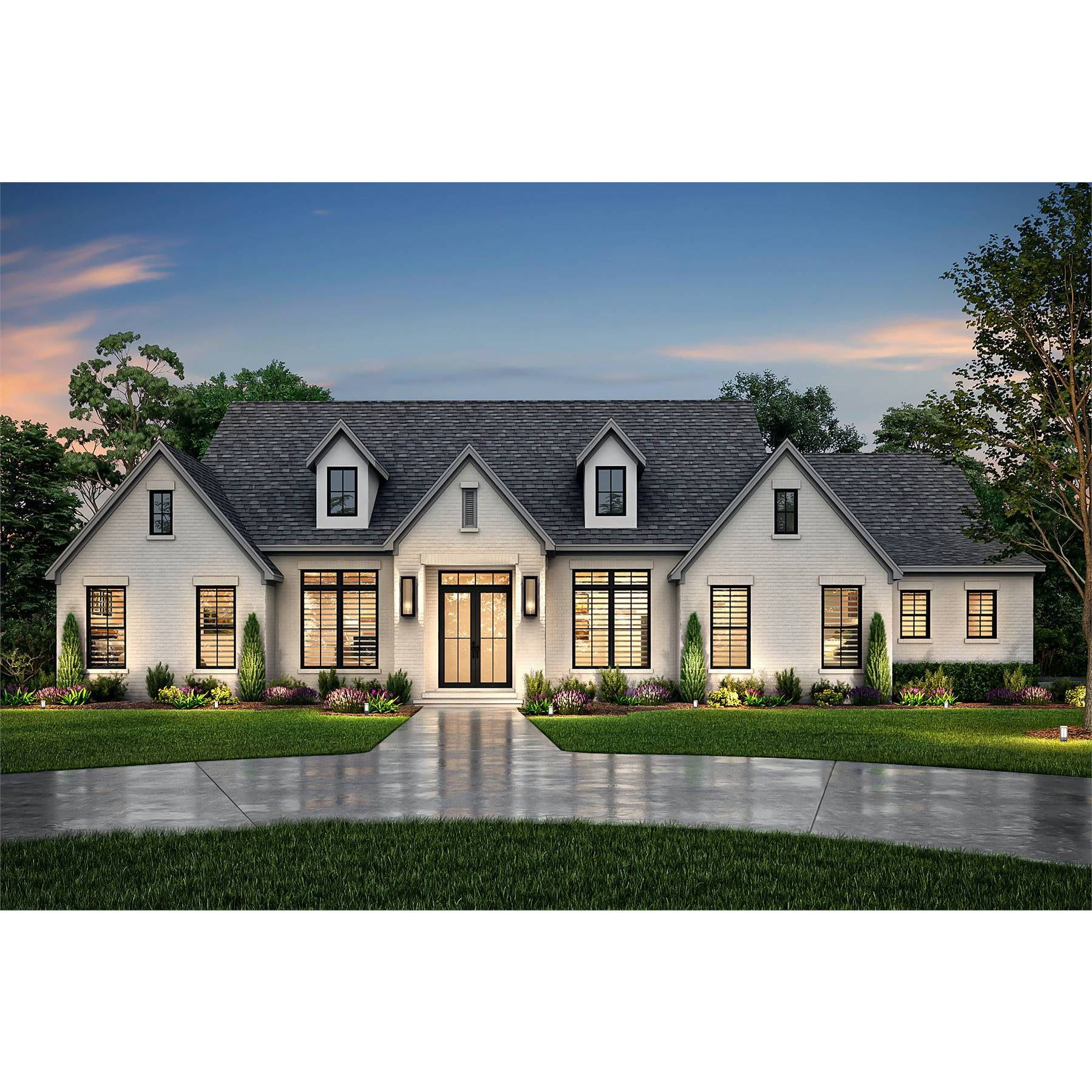 The House Designers THD-9285 Gabled Traditional-Style Ranch Plan with ...