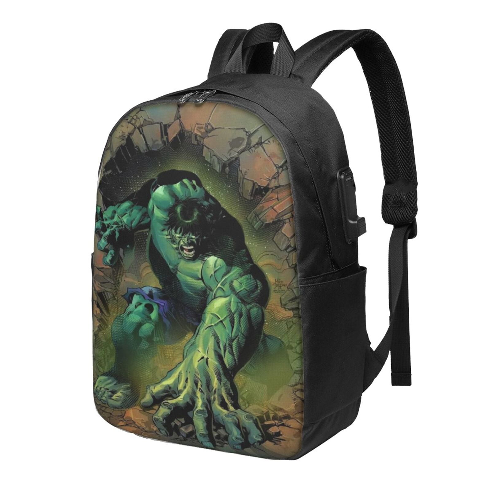 The Hulk Cartoon Backpack Anime Print Large Capacity School Laptop Bag ...
