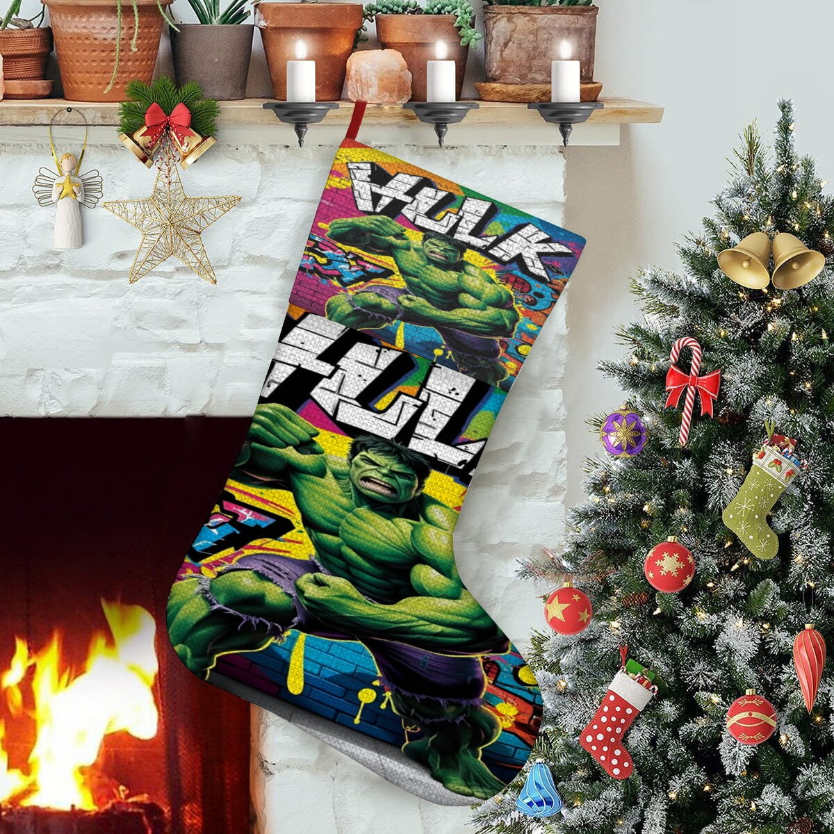 The Hulk Themed Christmas Socks - Walmart.com
