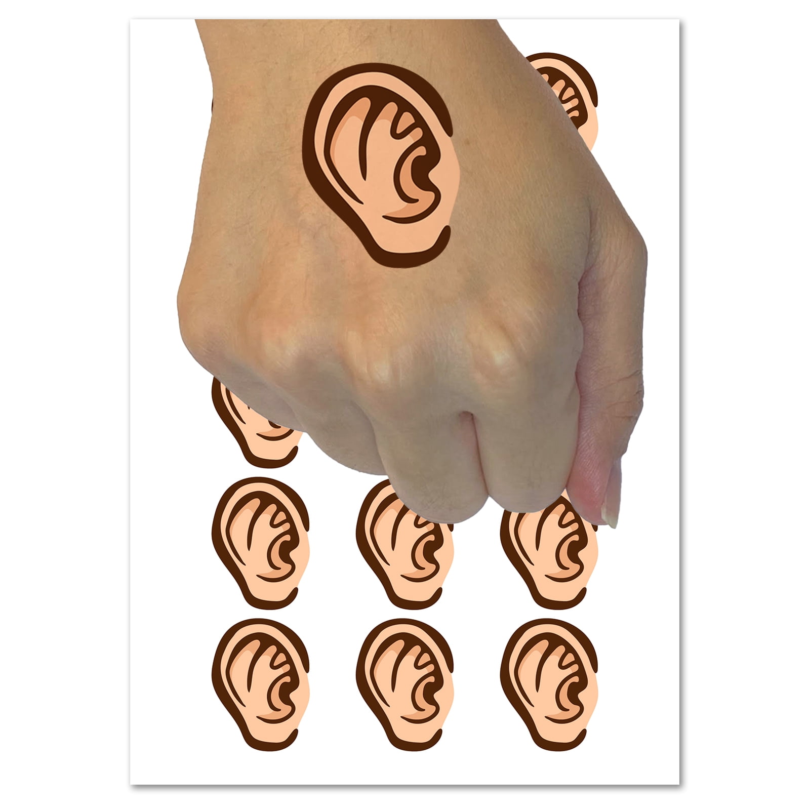 The Human Ear Water Resistant Temporary Tattoo Set Fake Body Art ...