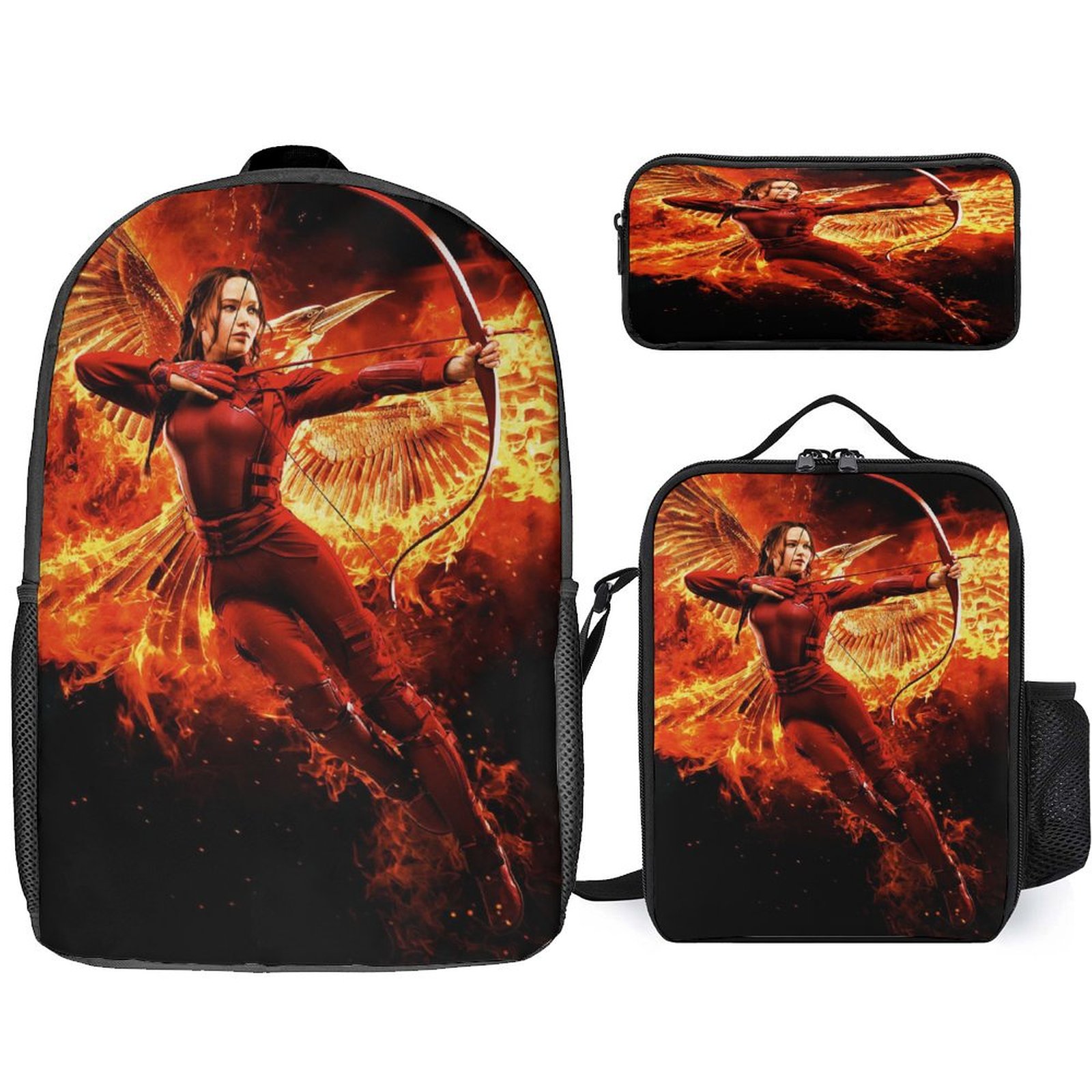 Hunger Gam-e Backpack 3PCS Backpack Set Lunch Box and Pencil Case ...