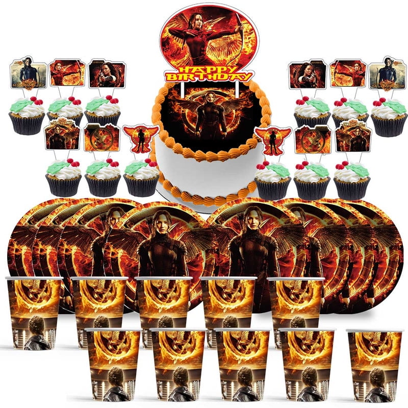 The Hunger Games Birthday Decorations Plates Cups Party Supplies Fans ...