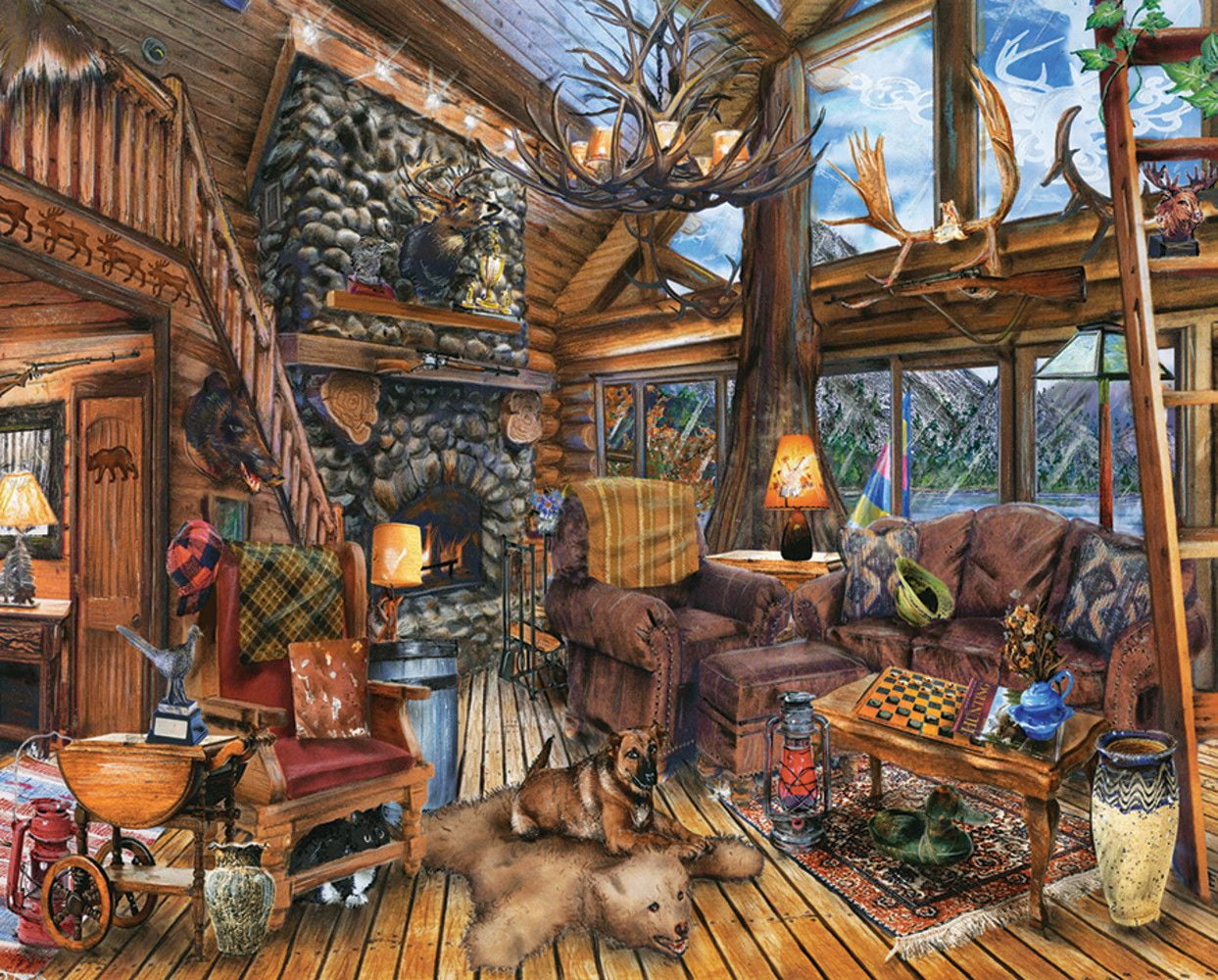 Springbok 1000 Piece The Hunting Lodge Jigsaw Puzzle for Adults ...