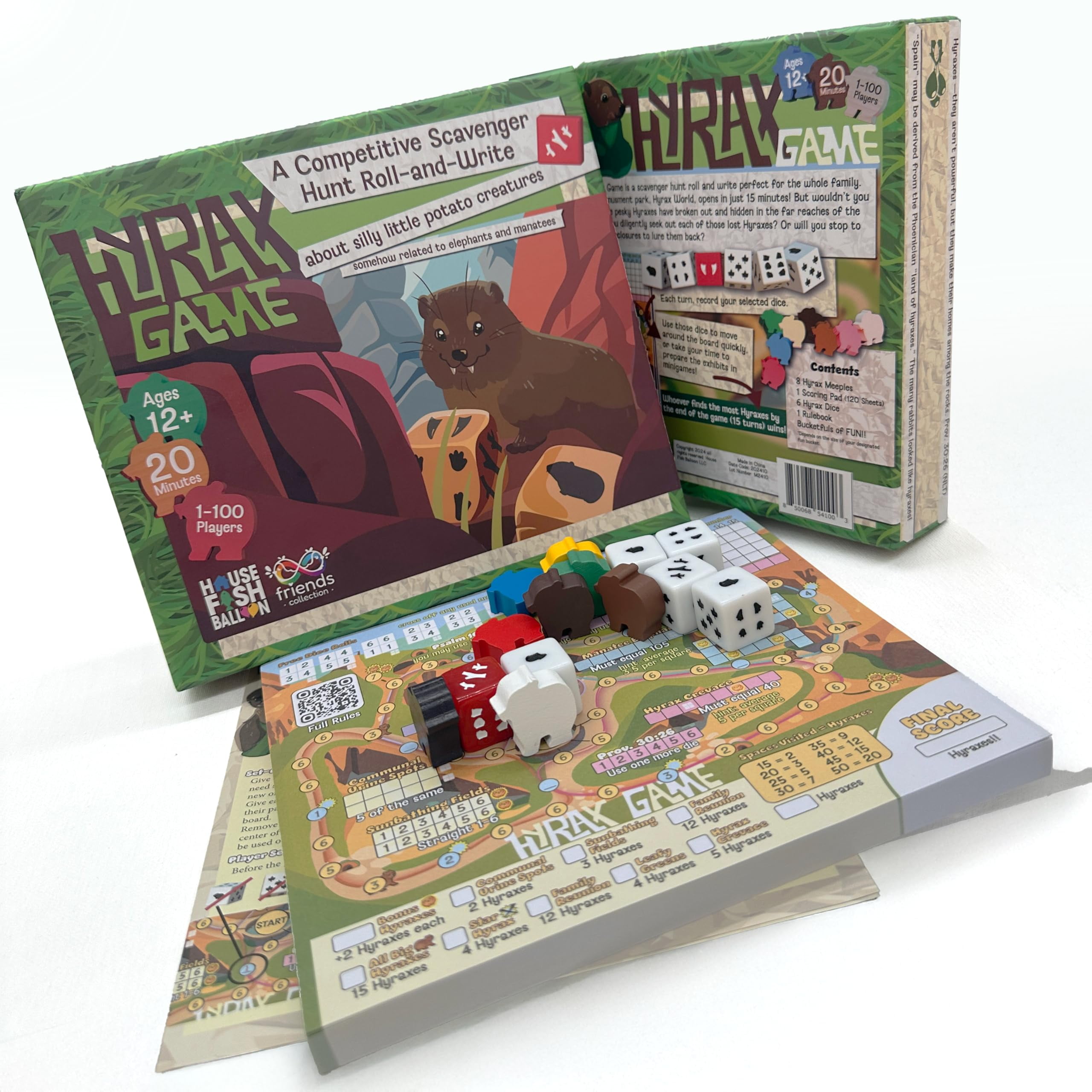 The Hyrax Game | TSF6 Roll and Write Dice Game About WAWA Potatoes ...