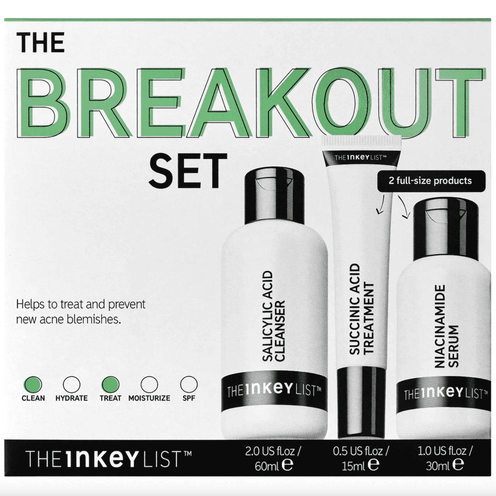 The INKEY List The Breakout Set, Three-Step Skincare Set, (3 pcs) - Walmart.com