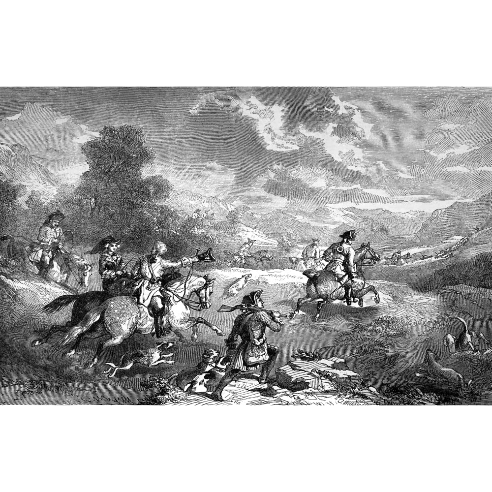 The Illustrated London News Etching From 1854.stag Hunting In The Reign ...