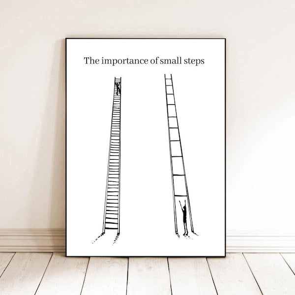 The Importance Of Small Steps ,Motivational Wall S, Print,Positive ...
