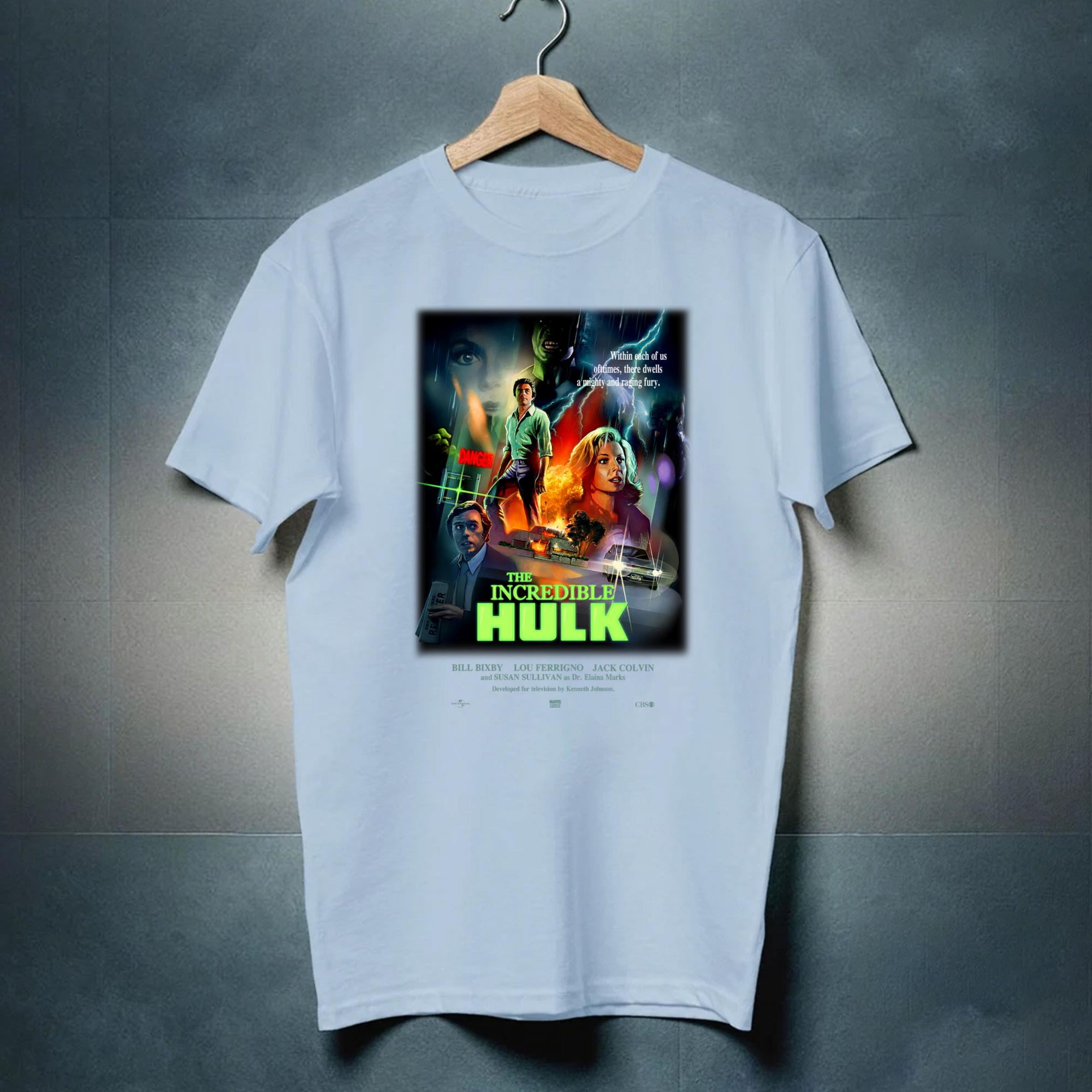 The Incredible Hulk 1977 Poster Fan Art (Black Shirt) Classic T-Shirt ...
