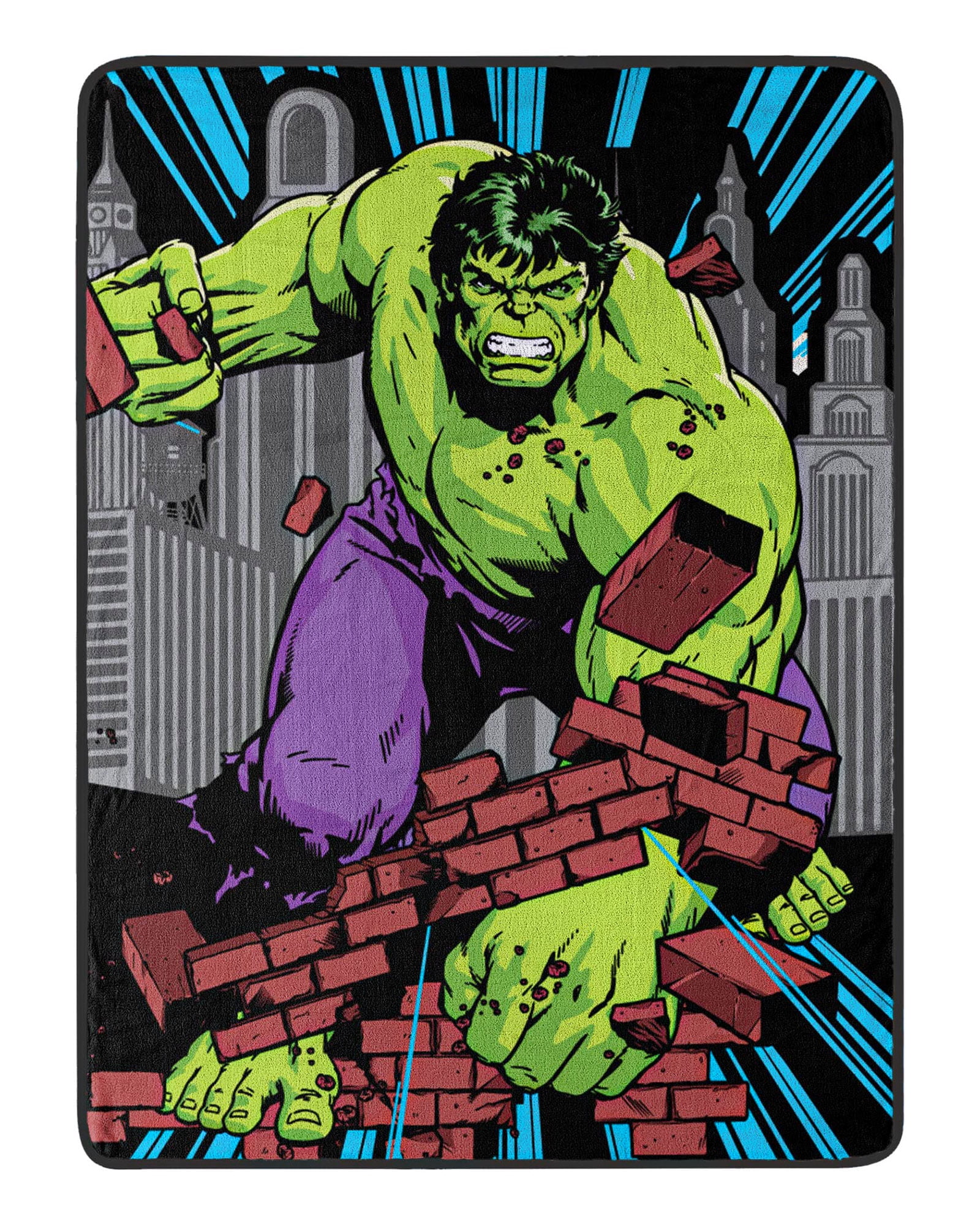 The Incredible Hulk Breaking Bricks Micro Raschel Throw Blanket 46x60 ...