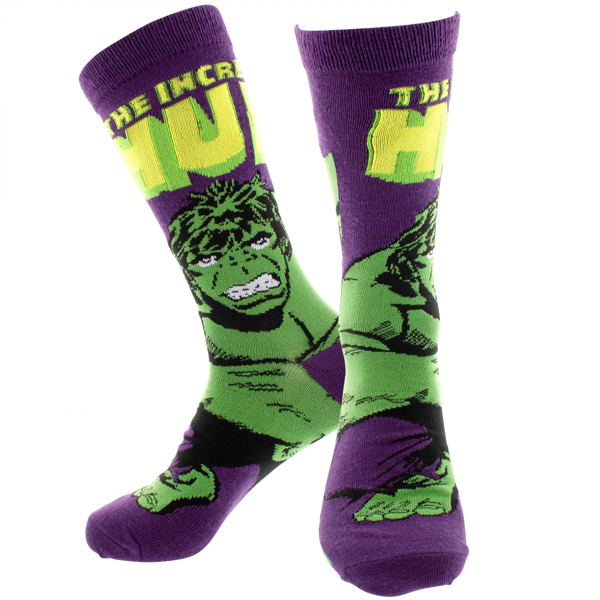The Incredible Hulk Retro Character Cover Crew Socks - Walmart.com