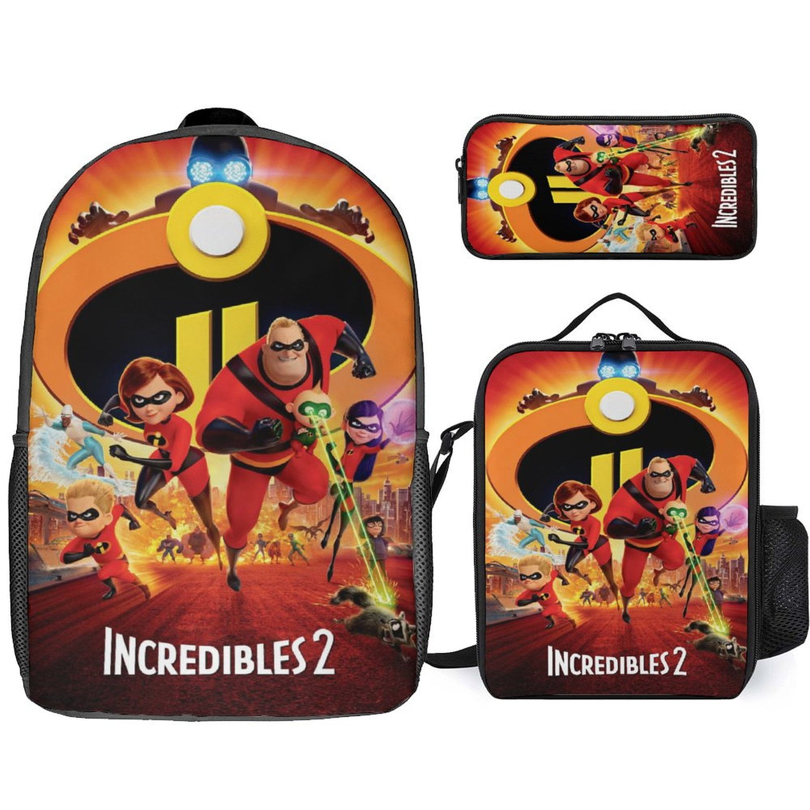 The Incredibles 3Pcs Backpacks Sets Book Bag with Lunch Bag And Pencil ...