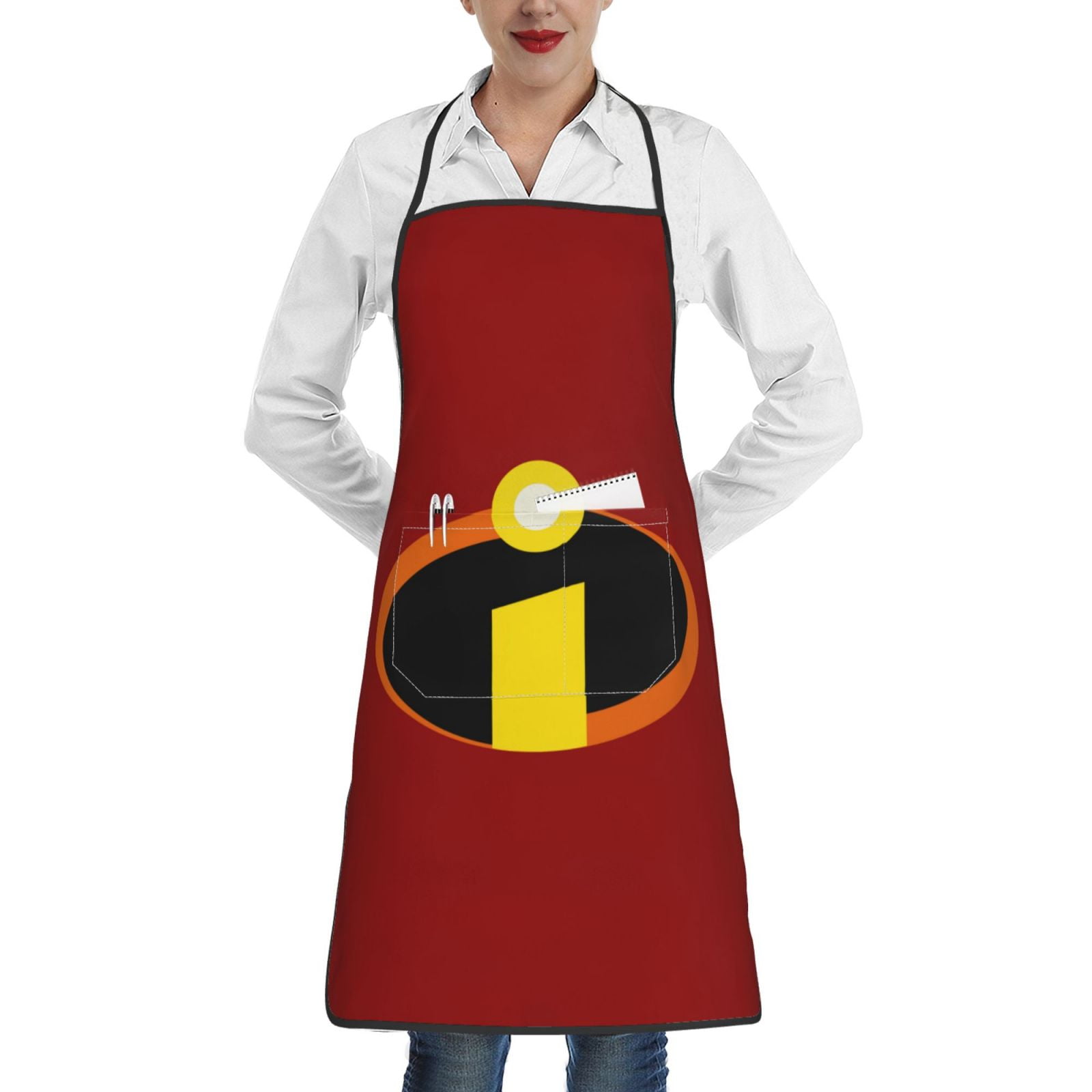 The Incredibles Waterproof Cooking Aprons, Adjustable Bib Soft Chef ...