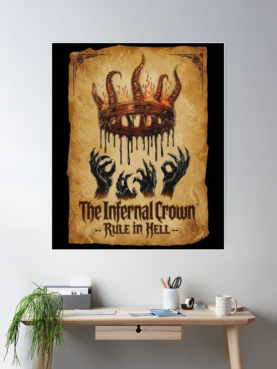 The Infernal Crown Poster Wall Art, Modern Wall Decor For Living Room ...