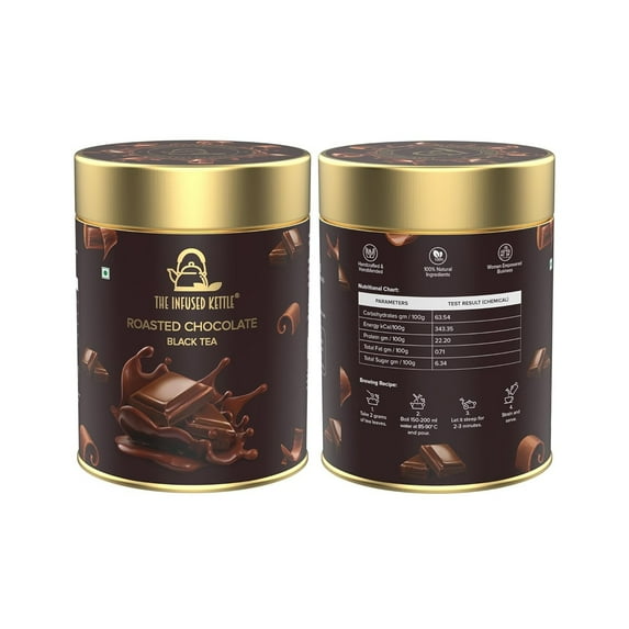The Infused Kettle Premium Roasted Chocolate Tea with Natural Darjeeling Whole Black Tea Leaves ...