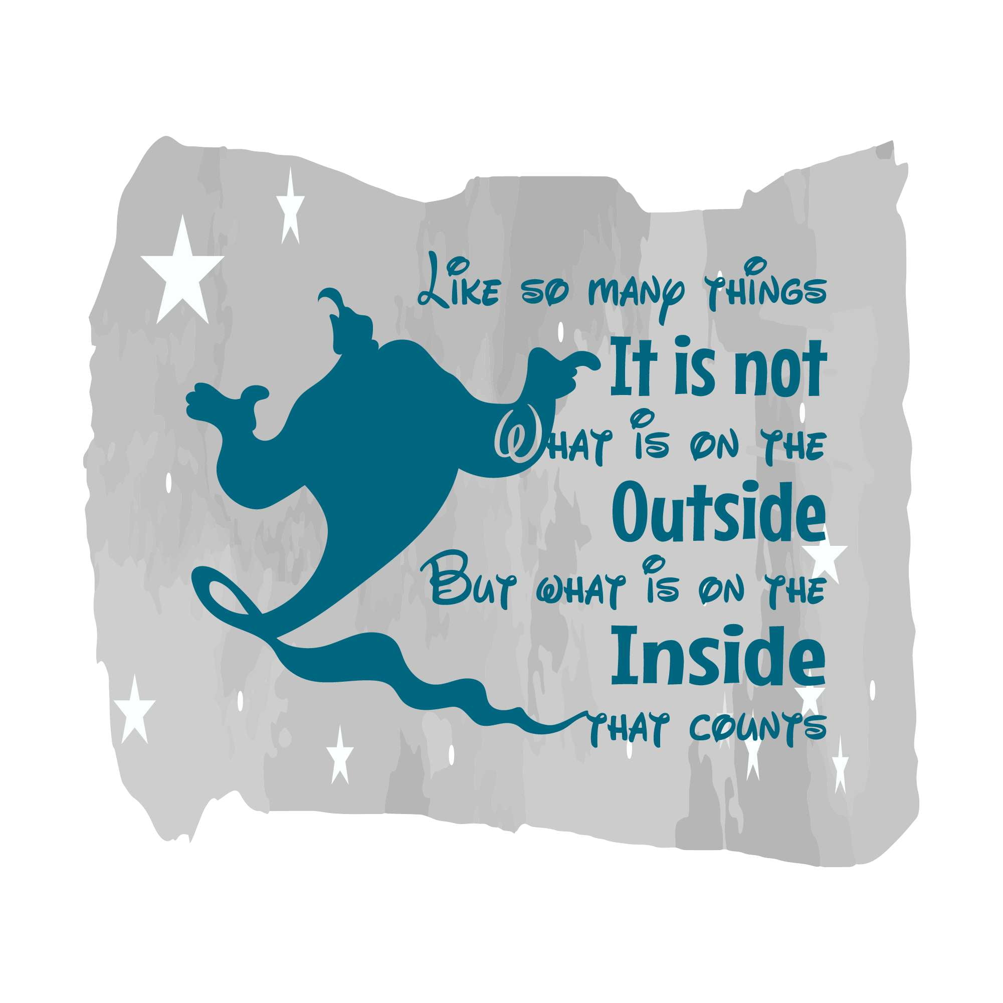 The Inside that Counts Inspirational Positive Thought Quote Design Wall ...