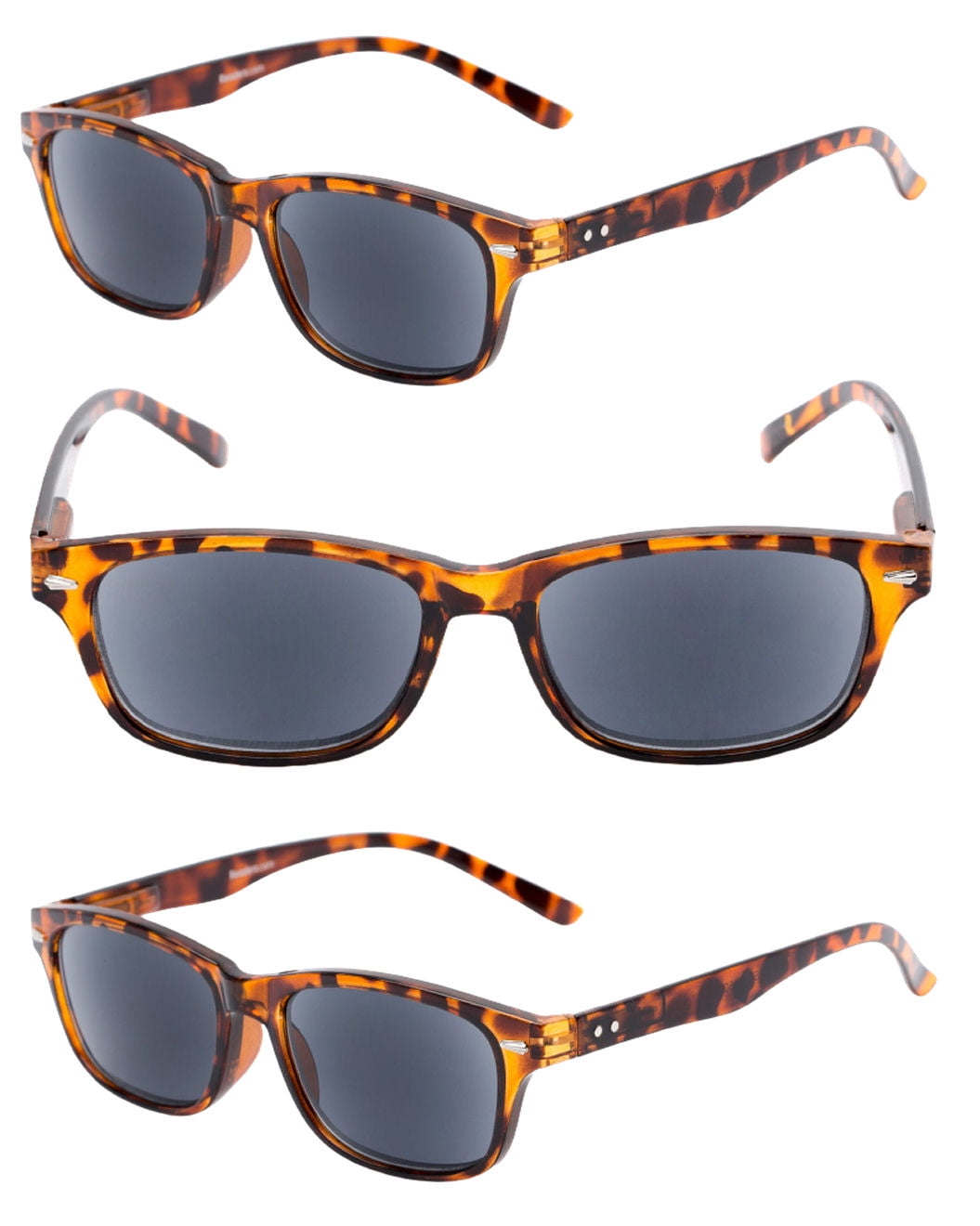 "The Intellect" 3 Pair of Full Reading Sunglasses (Not Bifocals) - Outdoor Sun Readers for Men ...