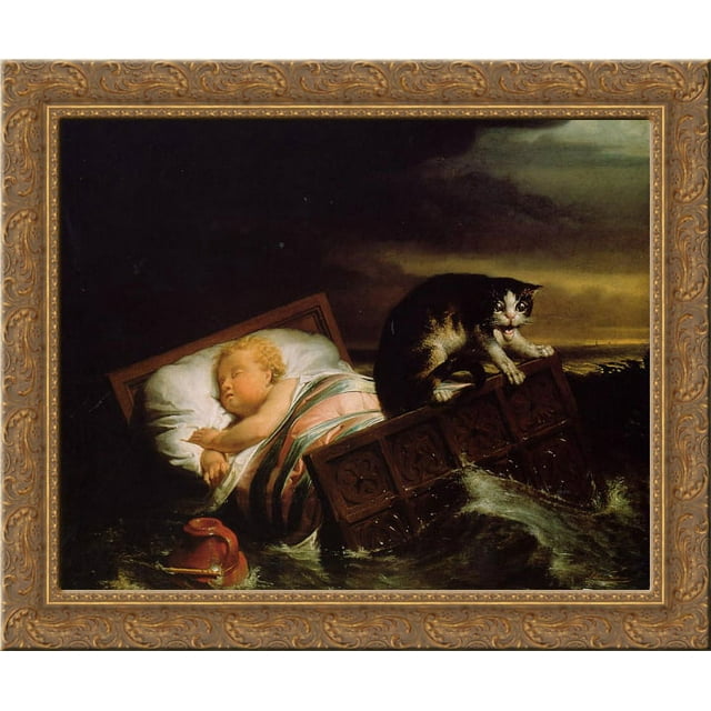 The Inundation of The Biesbosch in 1421 24x20 Gold Ornate Wood Framed ...