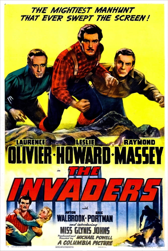 The Invaders (Aka 49Th Parallel) Us Poster Top Left: Leslie Howard ...