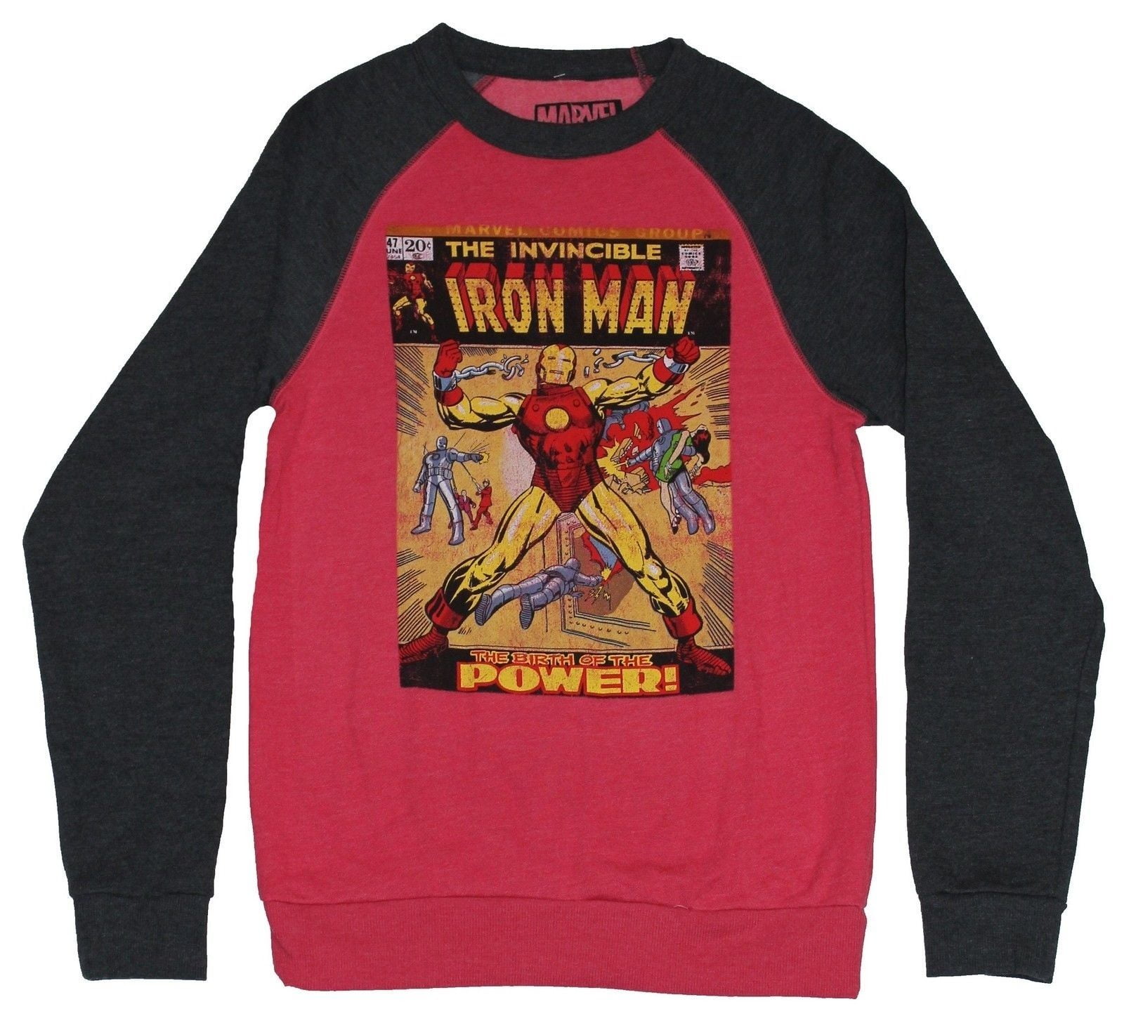 The Invincible Iron Man Power Raglan Men's Sweatshirt - Walmart ...