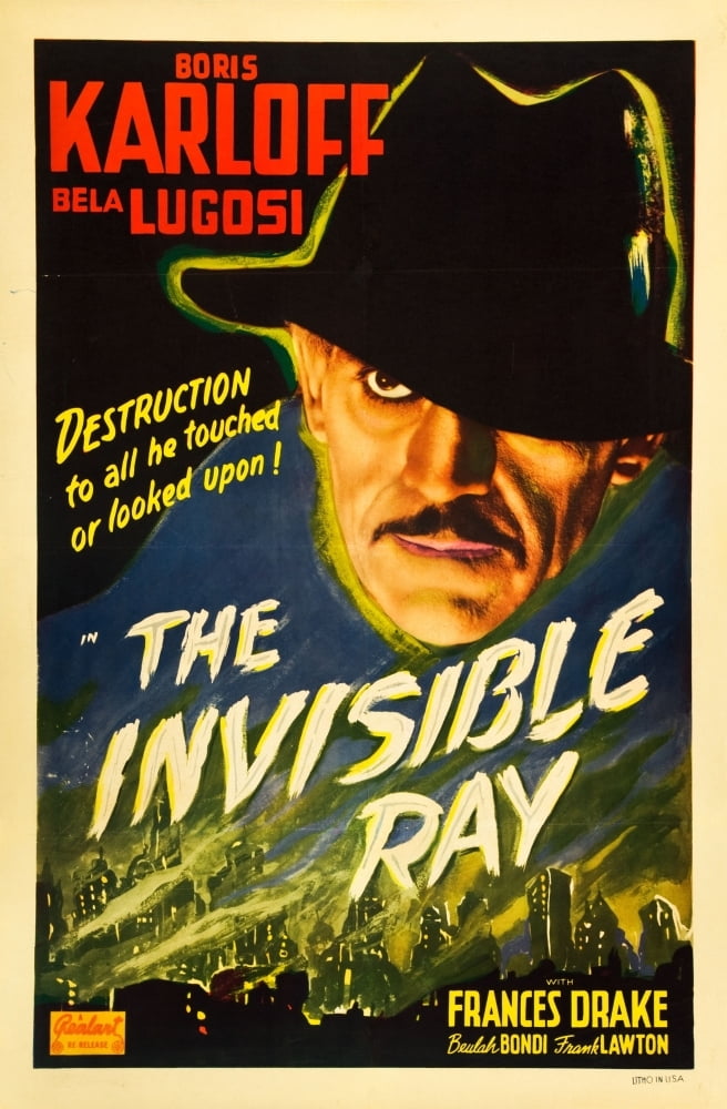 The Invisible Ray Boris Karloff On 1948 Re-Release Poster) 1936. Movie ...
