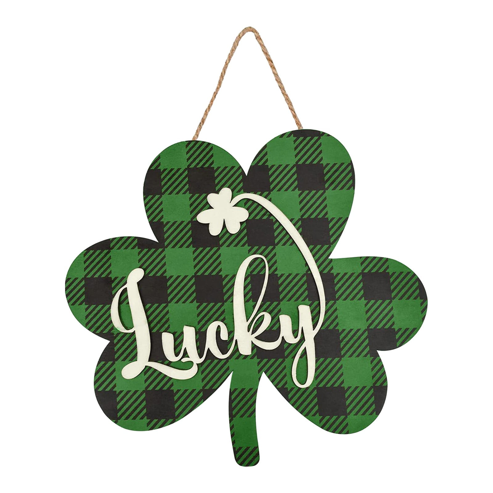 The Irish Festival Door Sign Is Decorated With Green Buffalo Plaid ...