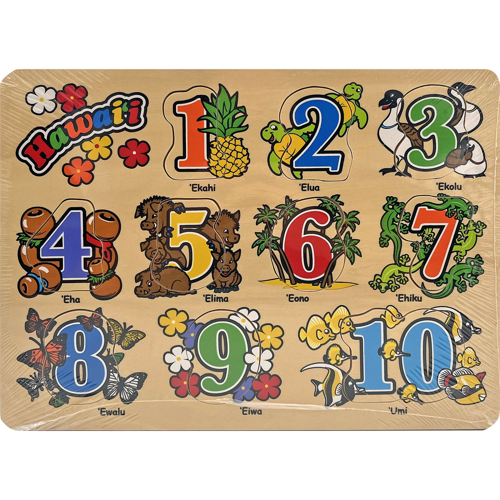 The Islander Group Children's Hawaiian Numbers Wooden Puzzle - Walmart.com