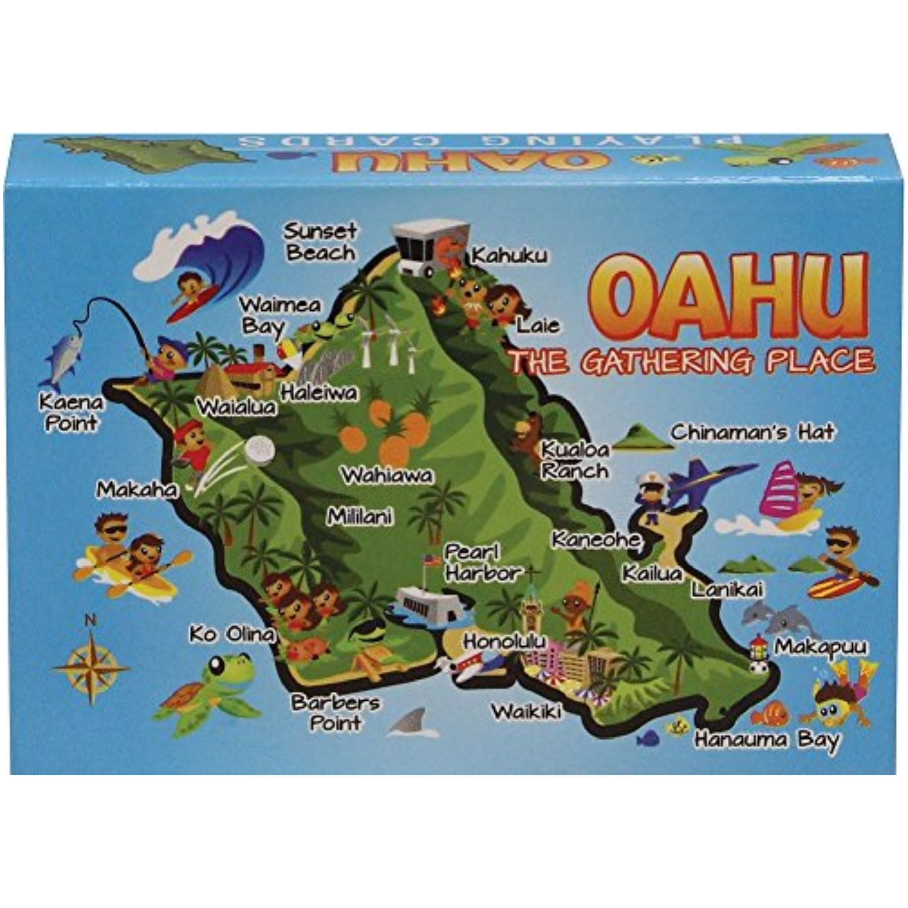 The Islander Group Hawaii Playing Cards Oahu Fun Map - Walmart.com