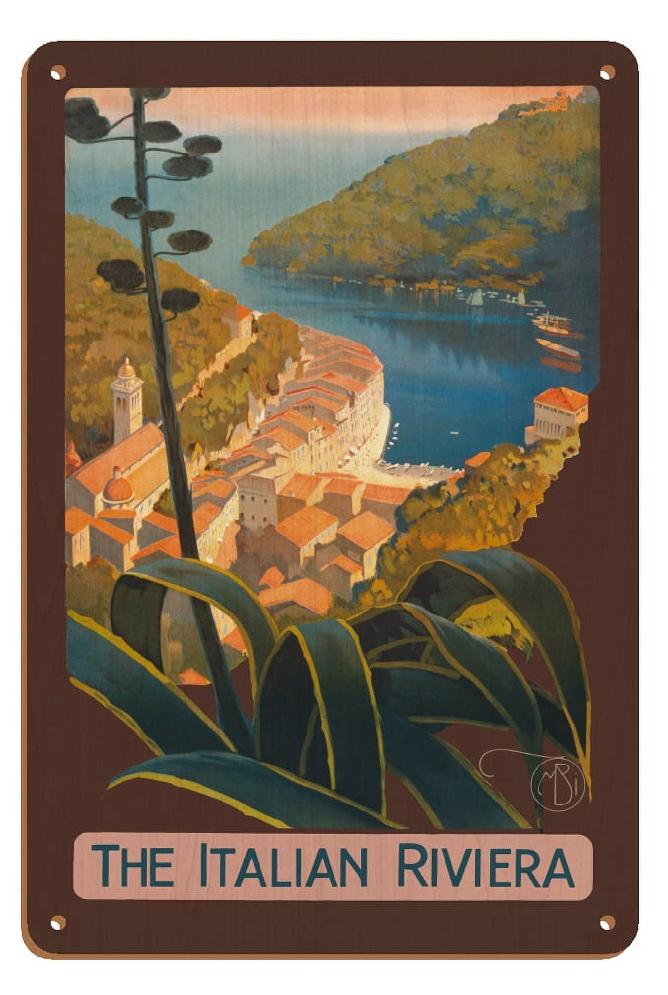 The Italian Riviera - Portofino Italy - Vintage Travel Poster by Mario ...