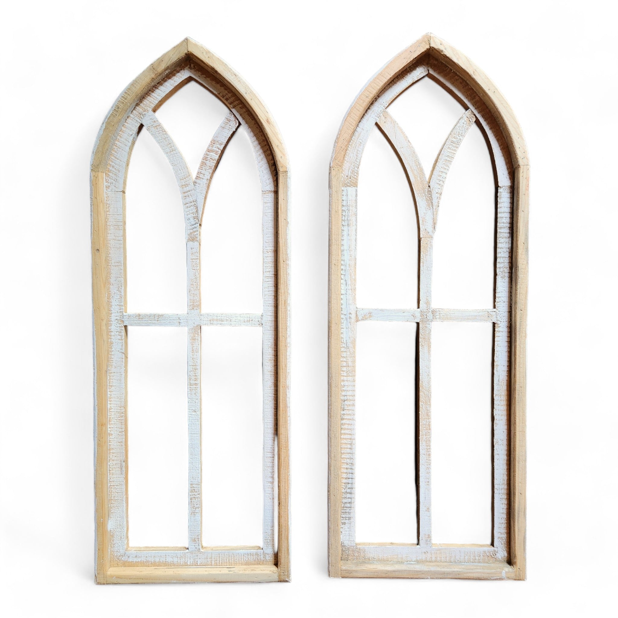 The Ivory Point Farmhouse Wooden Wall Window Arches Set of 2 -3 Sizes ...