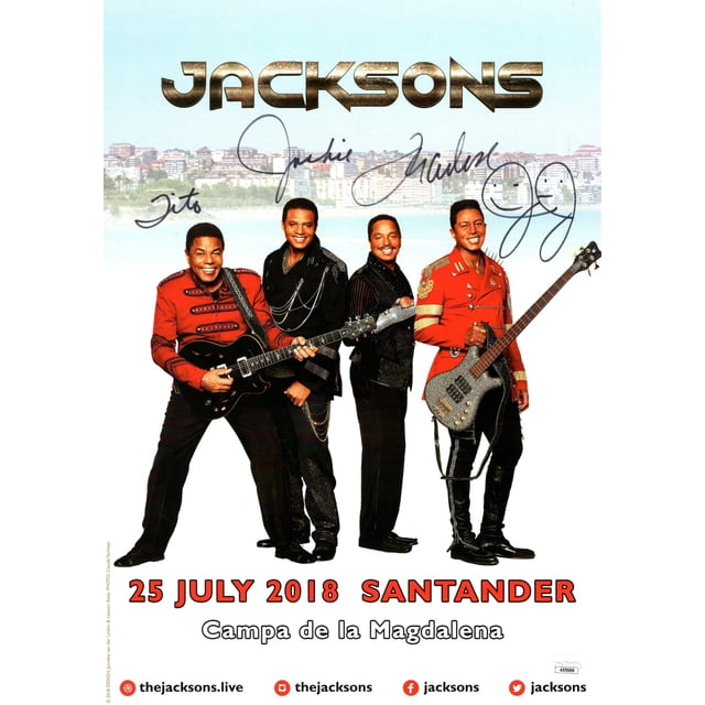 The Jacksons Band Signed Autographed 11X16 Poster All Four Santander ...