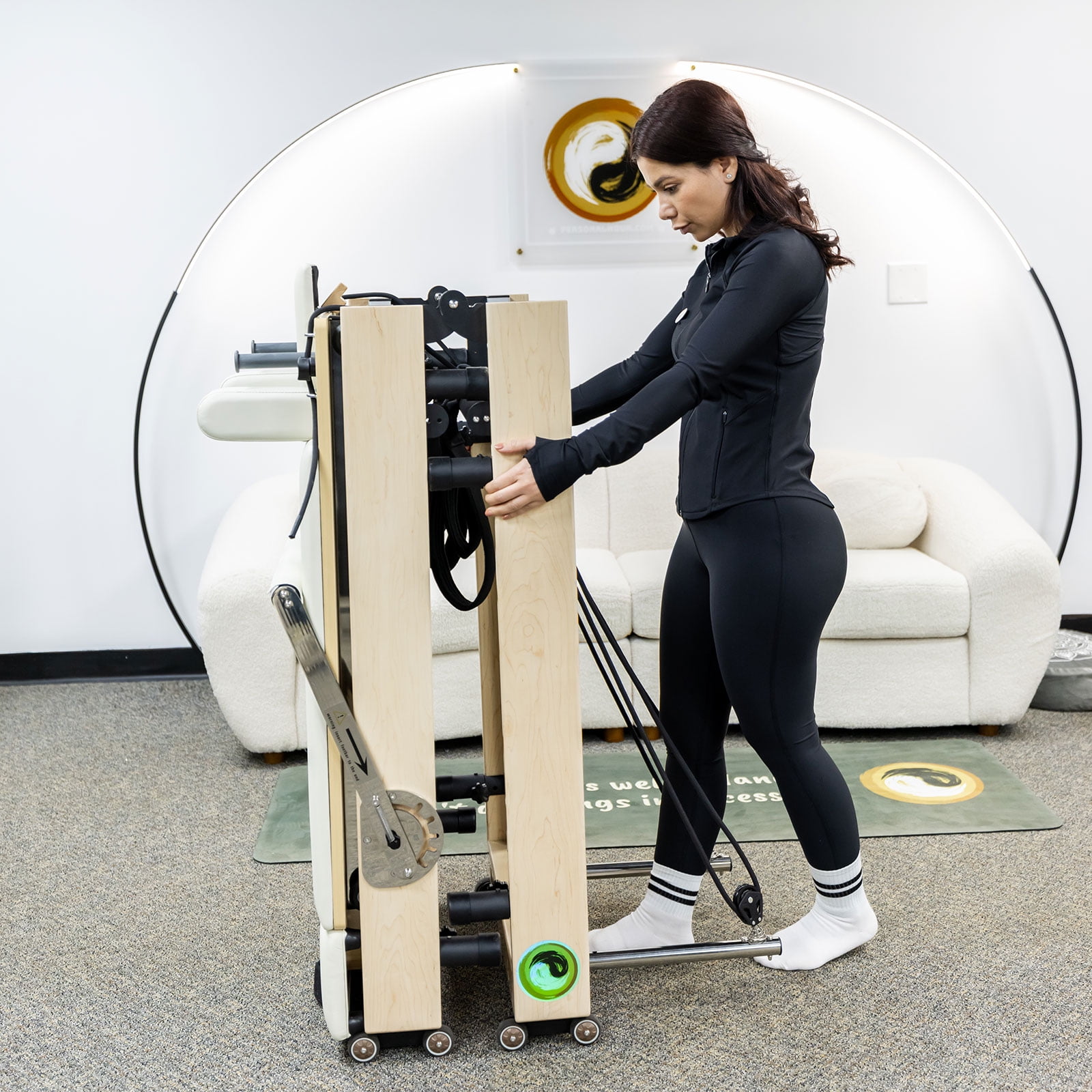 Janet - PersonalHour Wood Foldable Pilates Reformer Exercise Workout ...