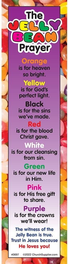 Religious Easter Jelly Bean Prayer Christian Bookmarks, Pack of 25 ...