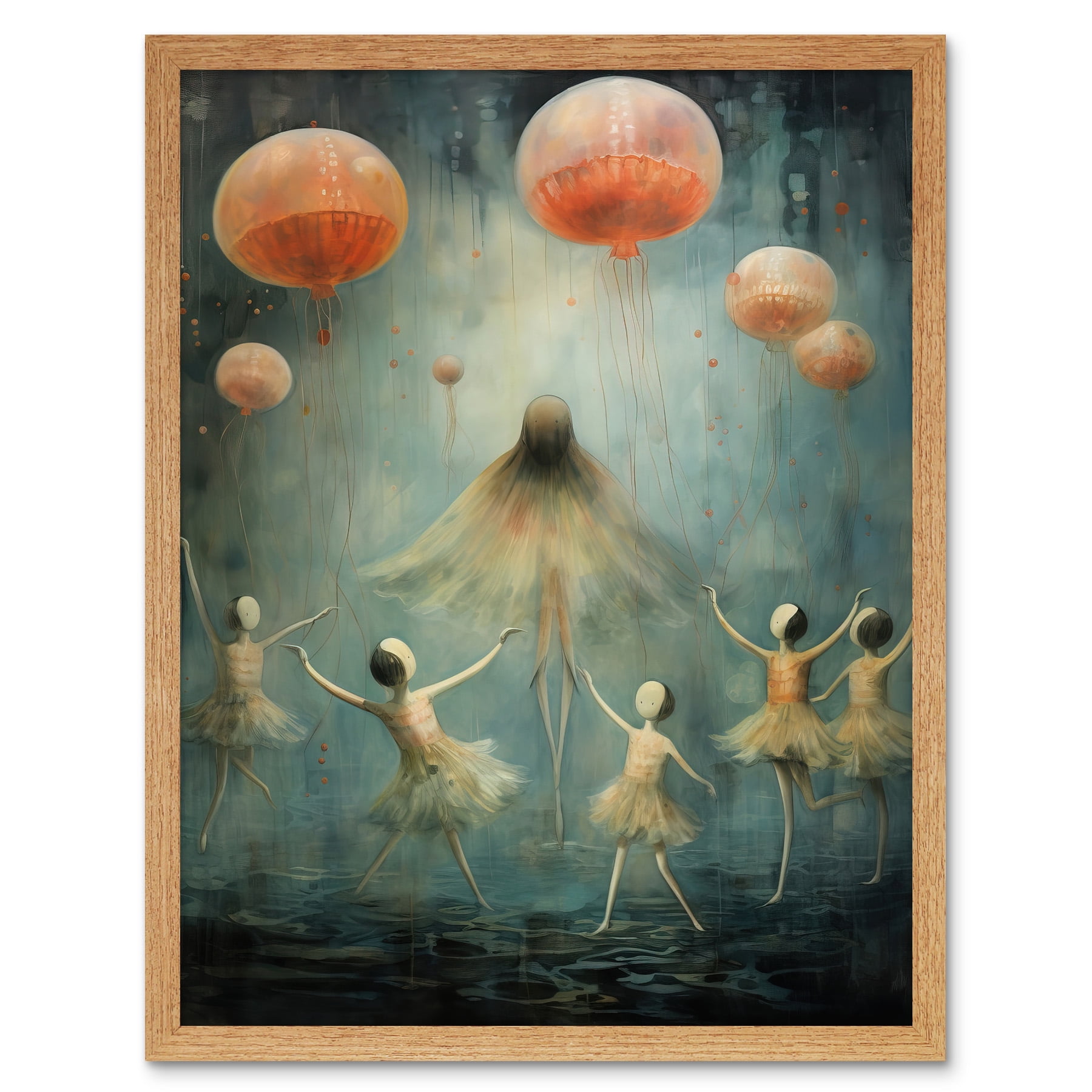 The Jellyfish Ballet Whimsical Surreal Underwater Dance Artwork Art ...